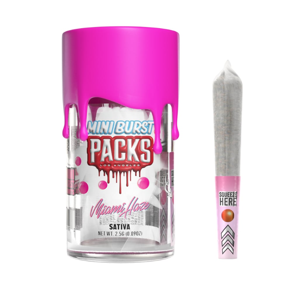 Miami Haze [.5g]* | PACKS | 5 Pack Mini Bursts Hash Infused Joints - Jane
