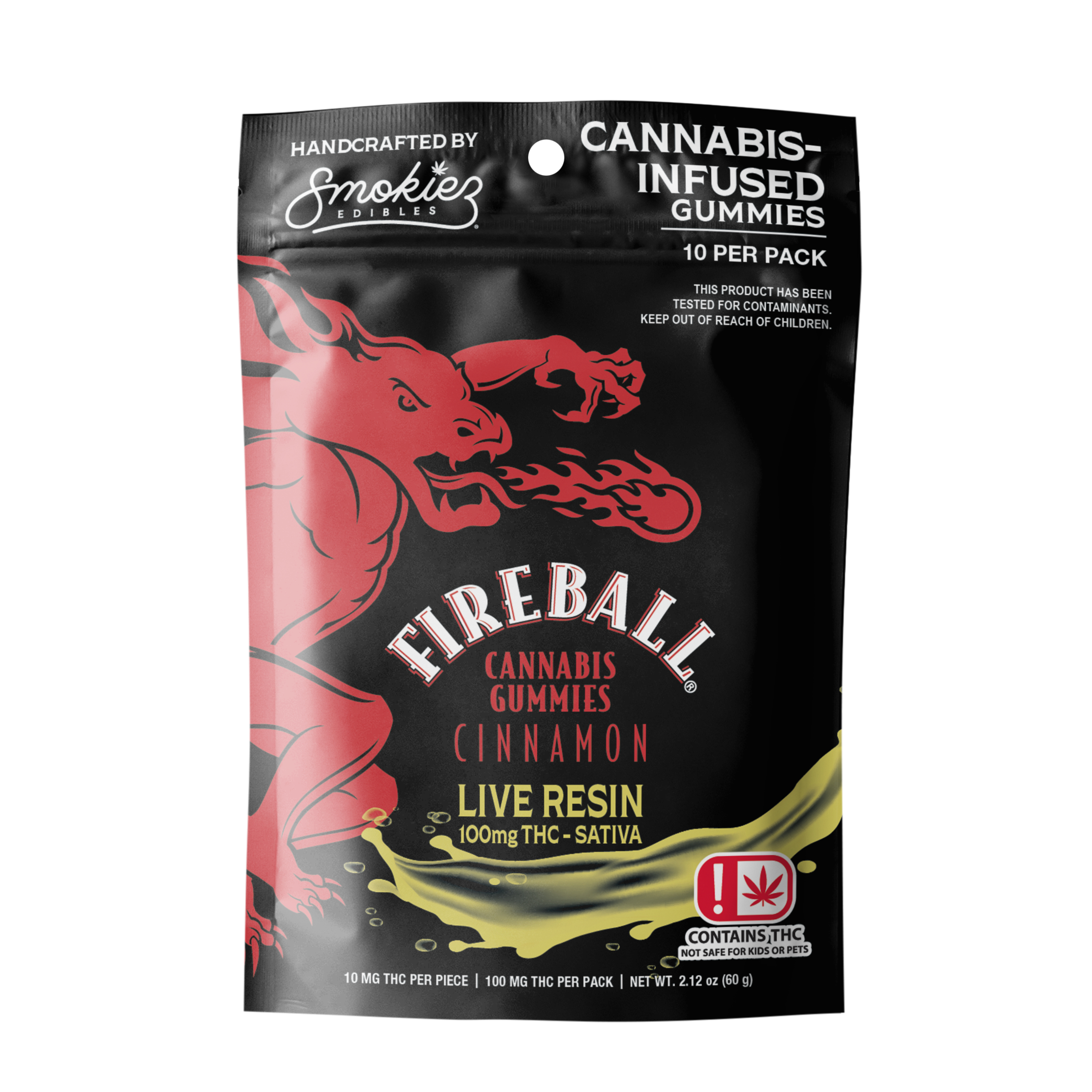 Fireball Live Resin Gummies (100mg) | Fireball | by Smokiez - Jane
