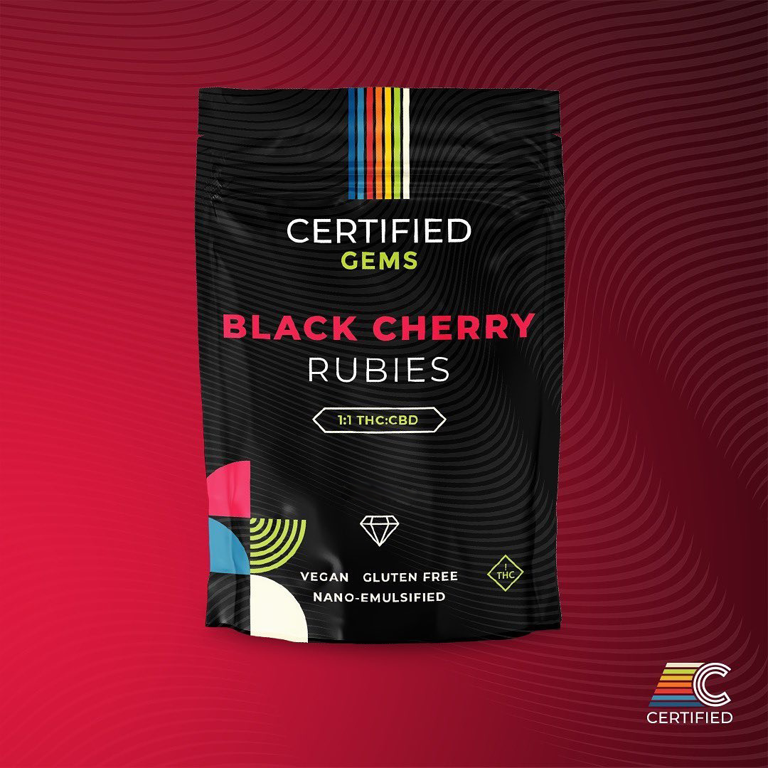 1:1 Black Cherry Rubies [10pk] (100mg CBD/100mg THC) | CERTIFIED ...