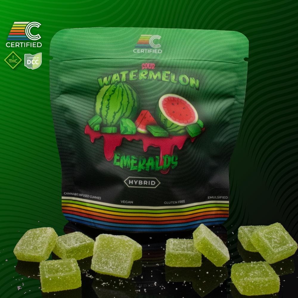 Sour Watermelon Emeralds - 100mg Candies - Hybrid - 10pk | CERTIFIED ...