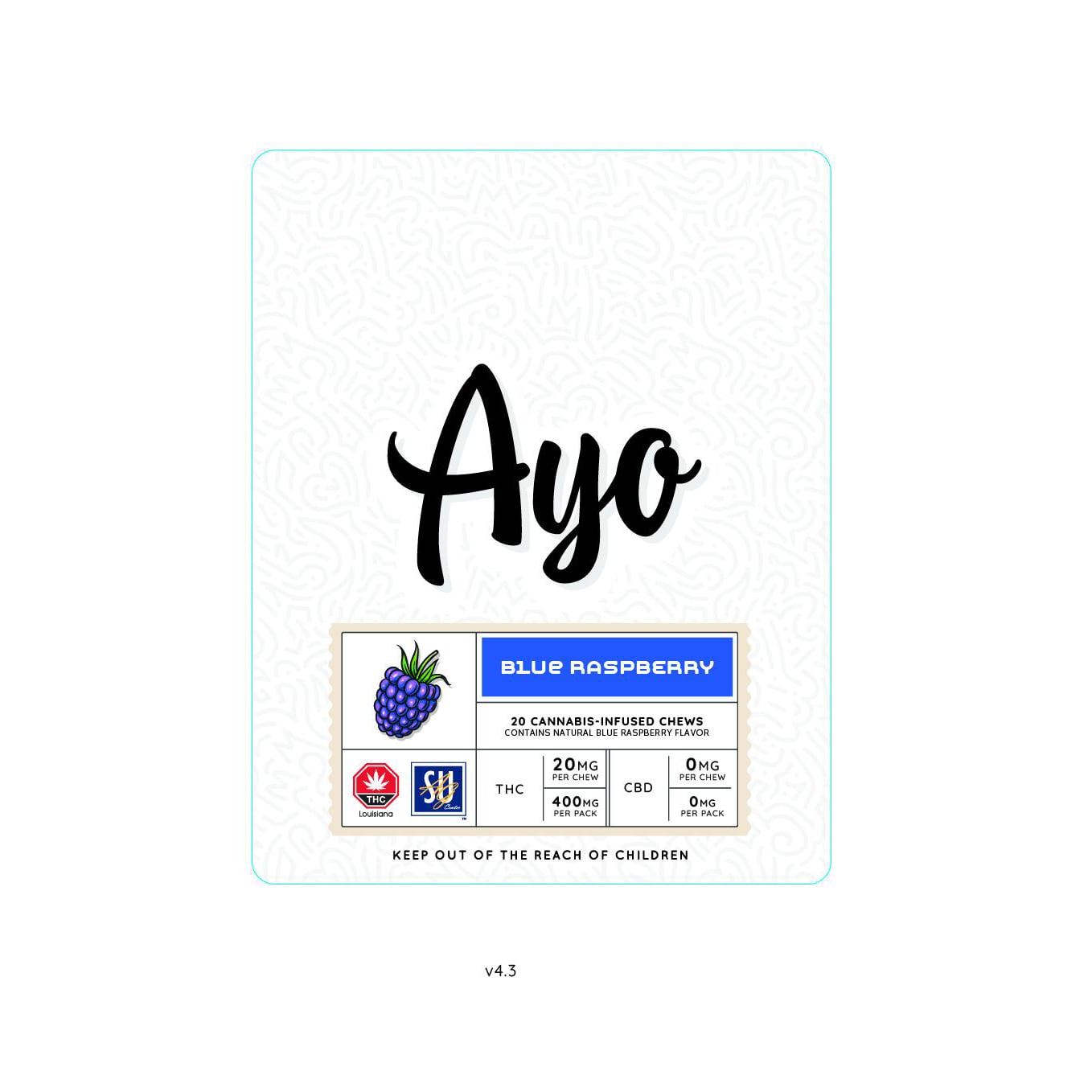 Blue Raspberry [12pk] (240mg THC) | AYO | Chews - Jane