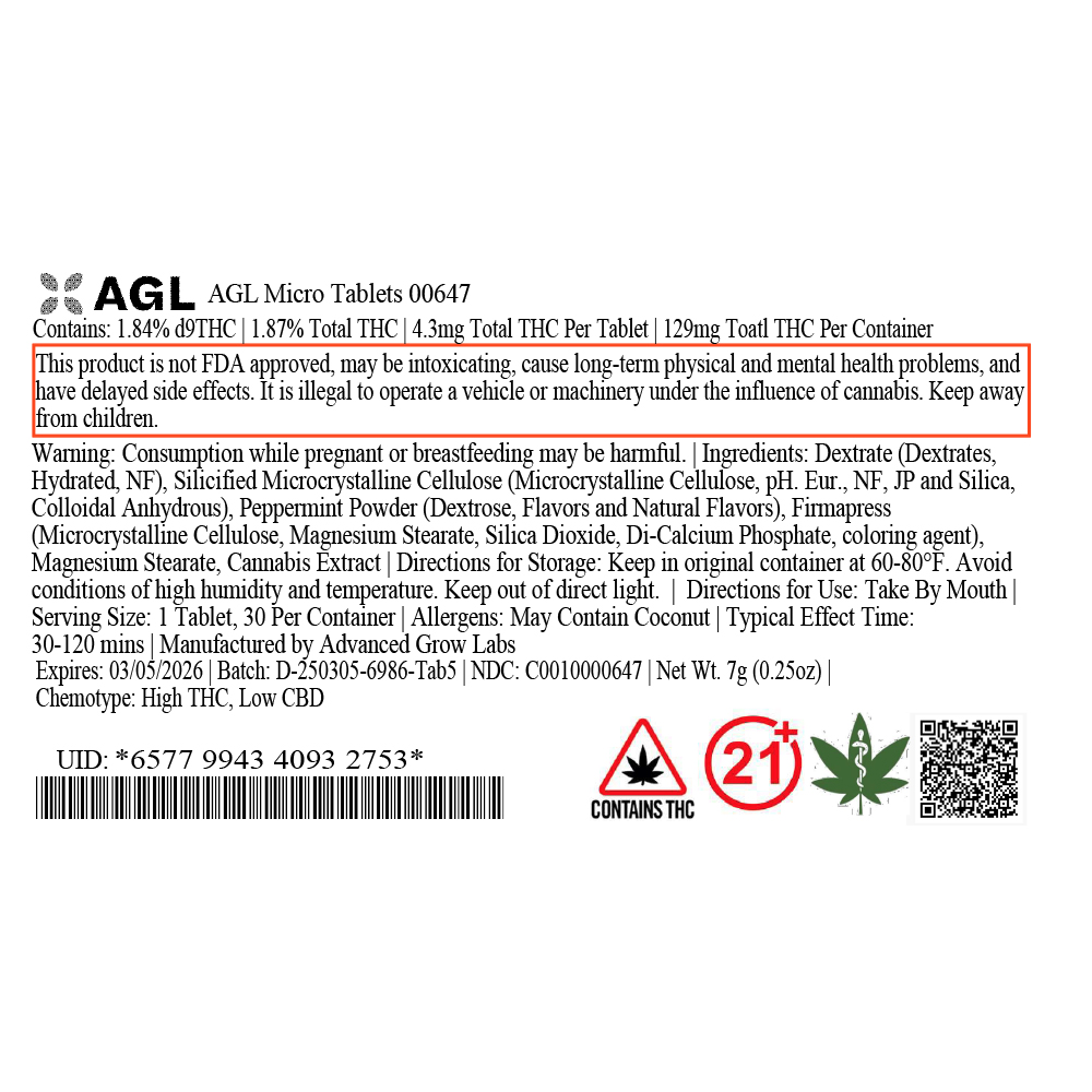 AGL Micro Tablet 00647