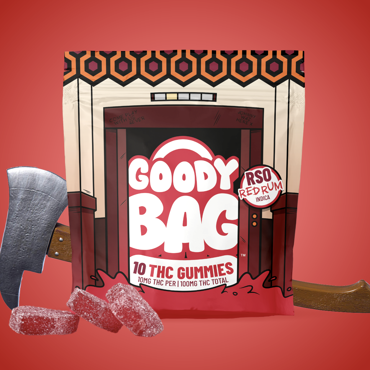 Red Rum RSO [10pk] (100mg) | Goody Bag | RSO Gummies - Jane