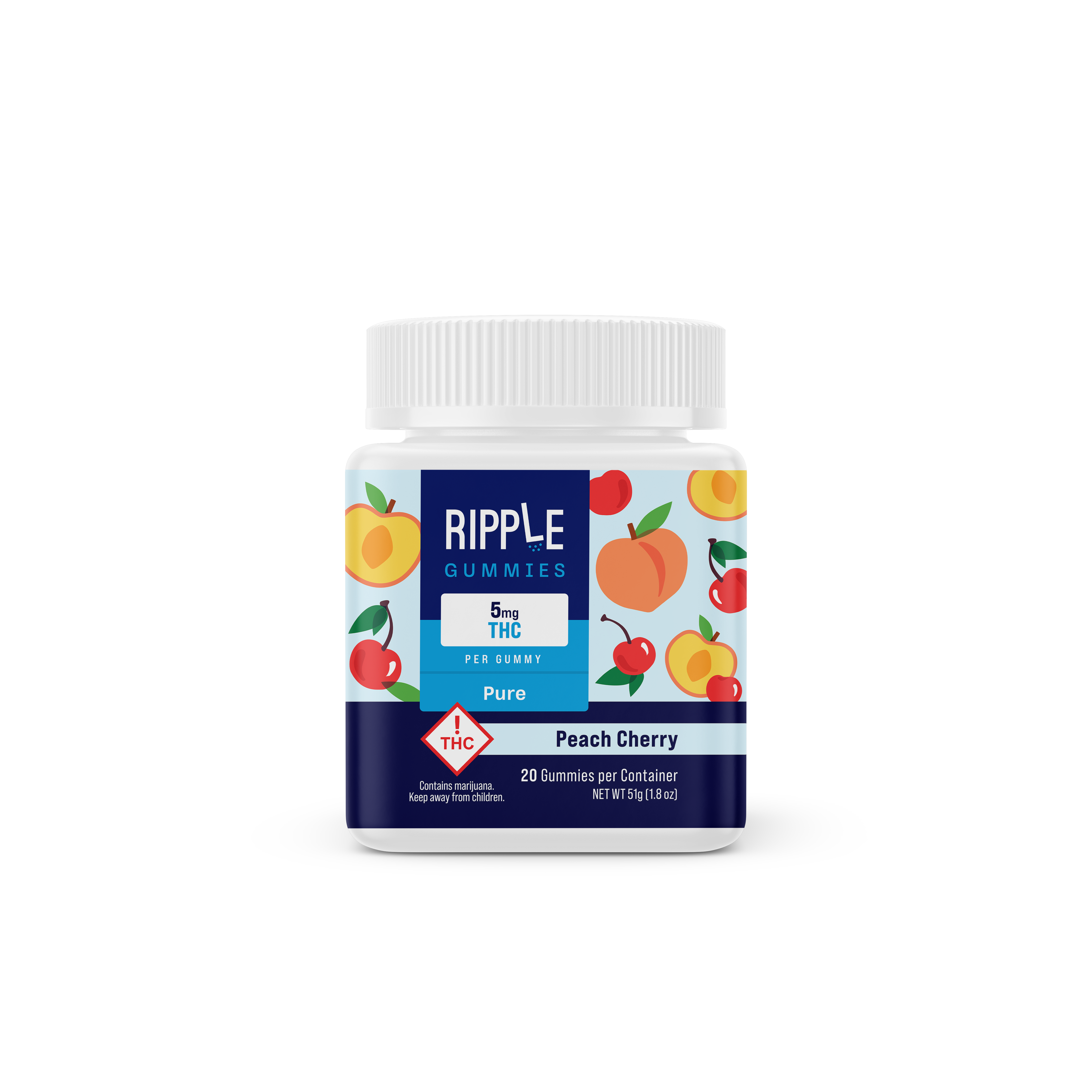 Peach Cherry (100mg THC) | Ripple | Fast-Acting Gummies - Jane