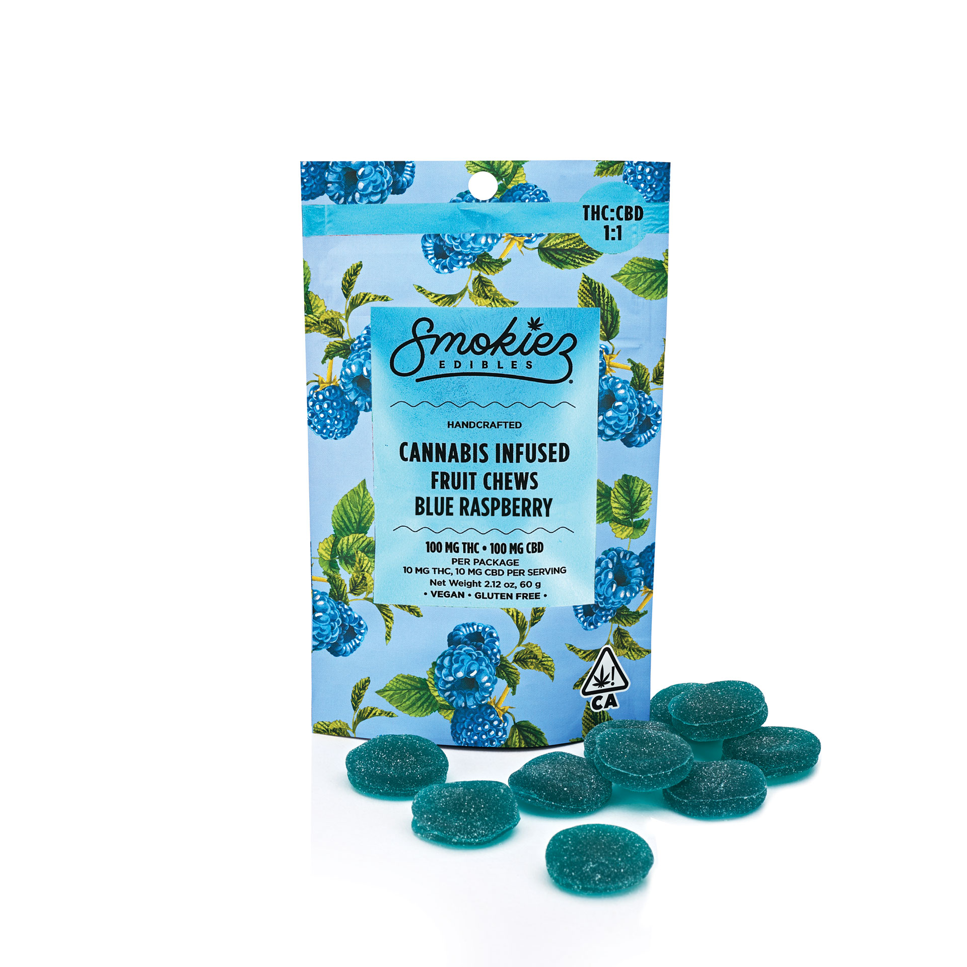 1:1 Blue Raspberry (100mg CBD/100mg THC) | Smokiez | Gummiez - Jane
