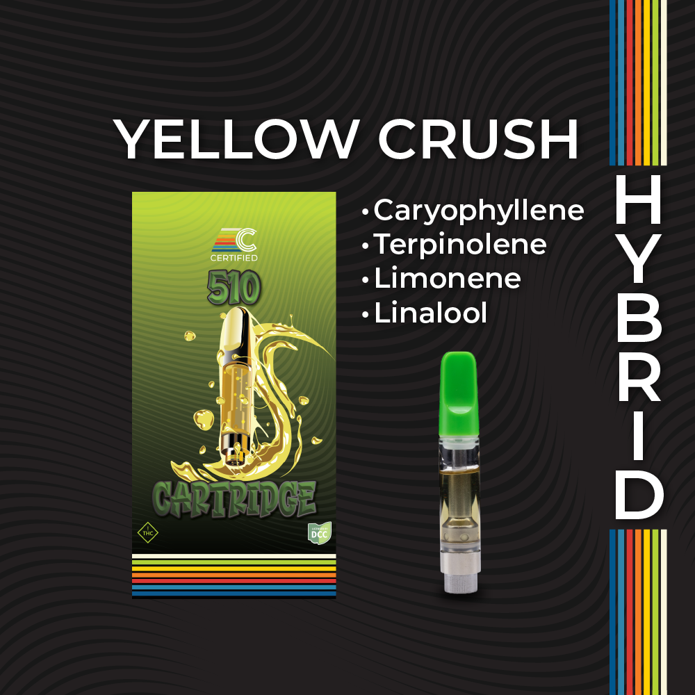 Yellow Crush - 1g Distillate Cart - Hybrid | CERTIFIED | Bloom