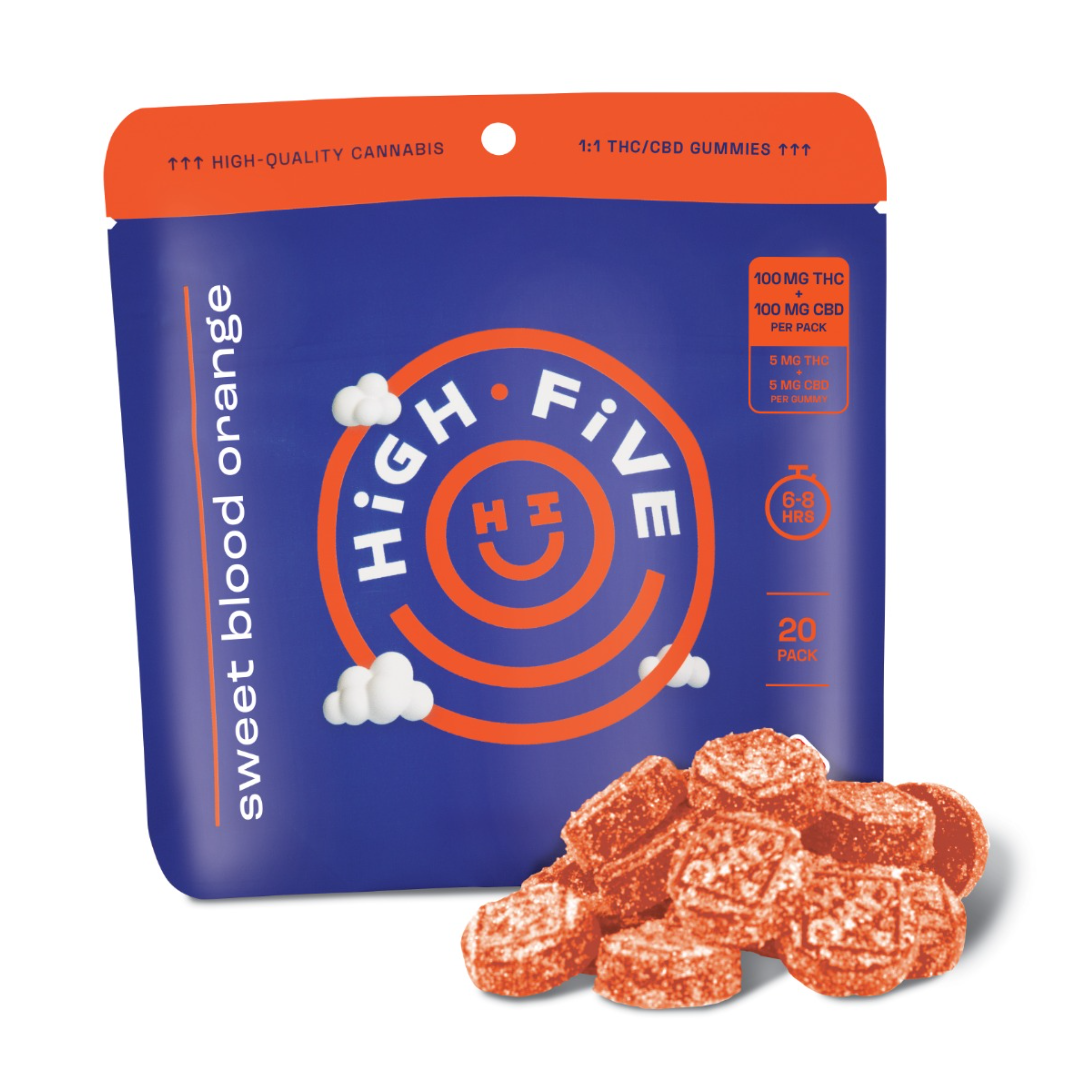 1:1 Blood Orange [20pk] (100mg CBD/100mg THC) | High Five | Gummy - Jane