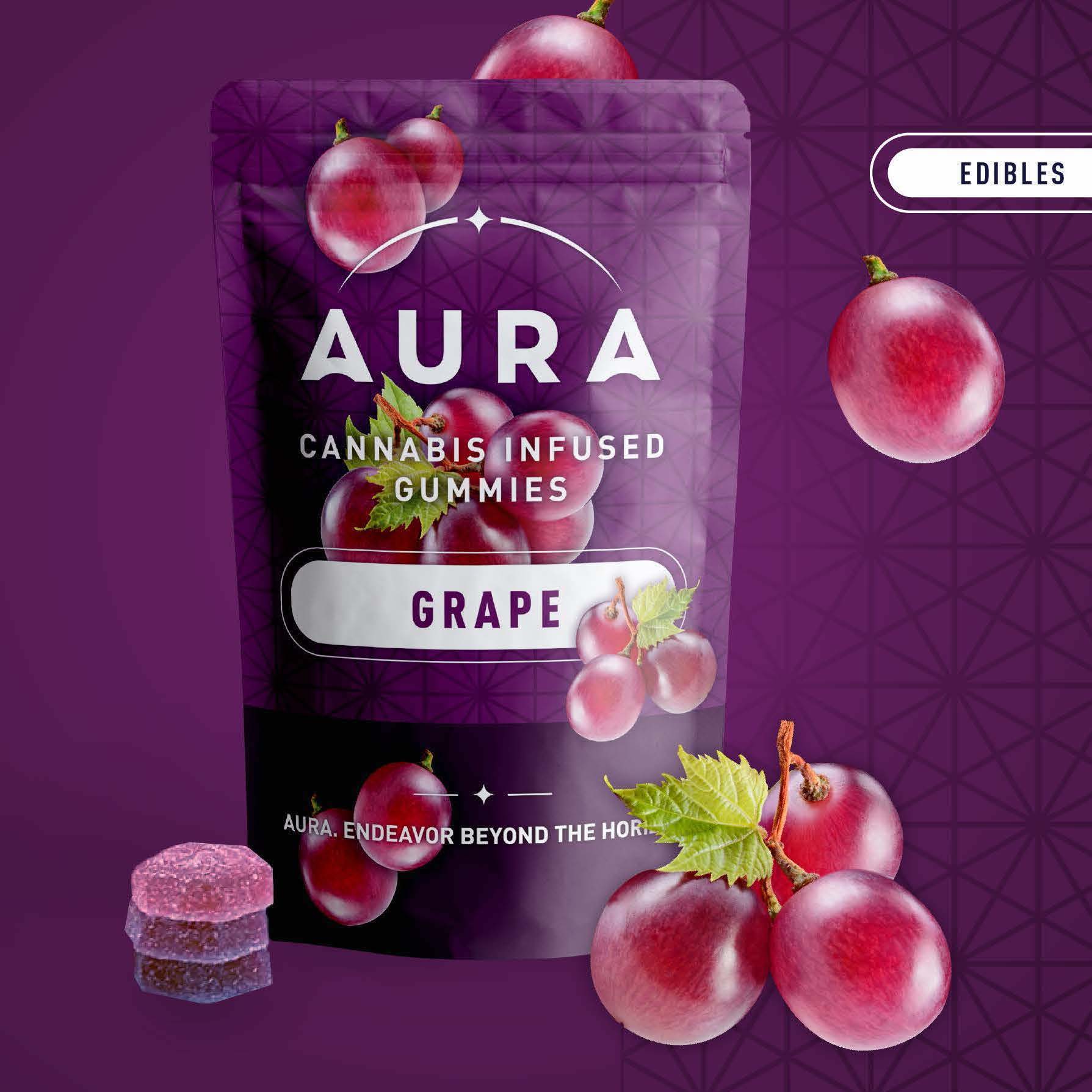 Grape 1:3 CBG:THC (550mg) | Aura | Gummies - Jane