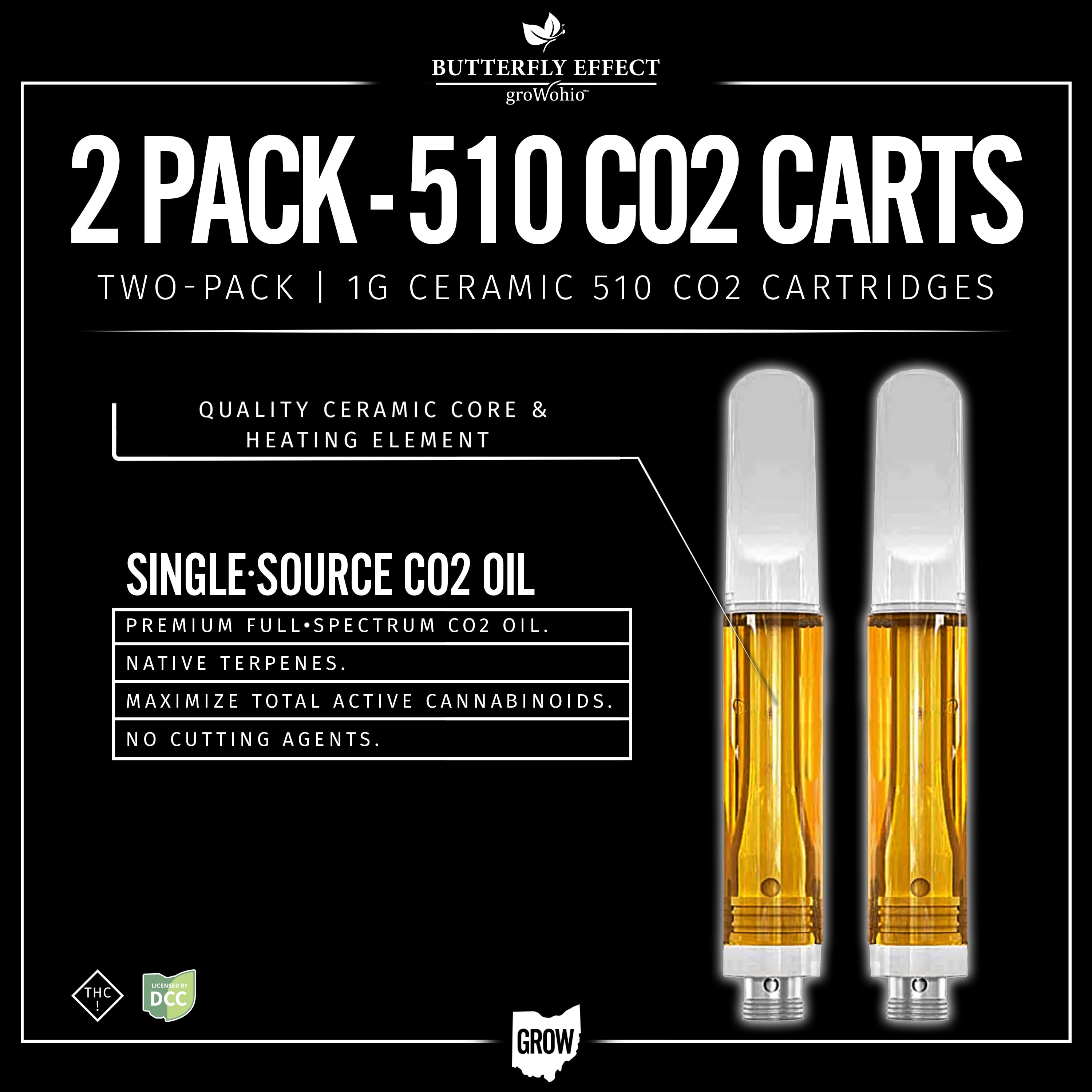 Layer Cake - 2g CO2 Cart Packs - Indica - 2pk | Butterfly Effect | Bloom