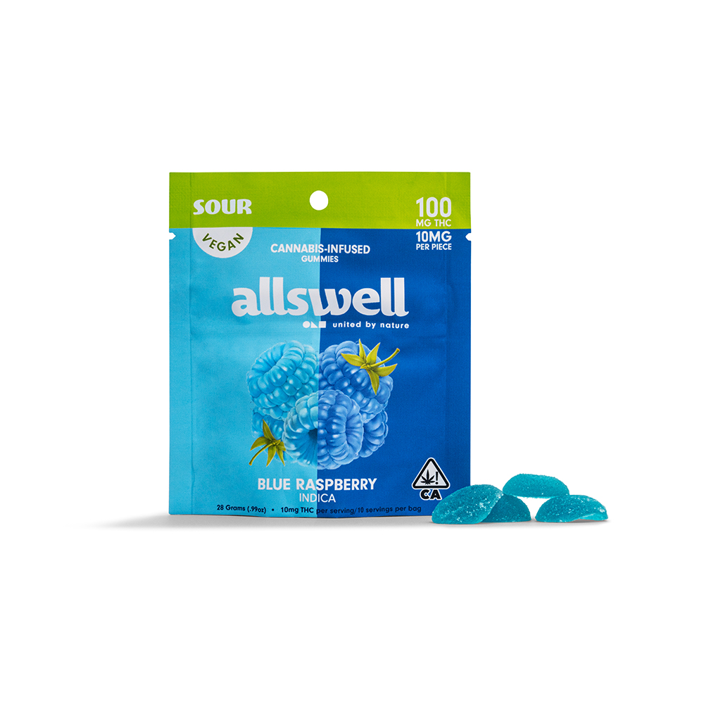 Blue Raspberry [10pk] (100mg) | Allswell | Sour Gummies - Jane
