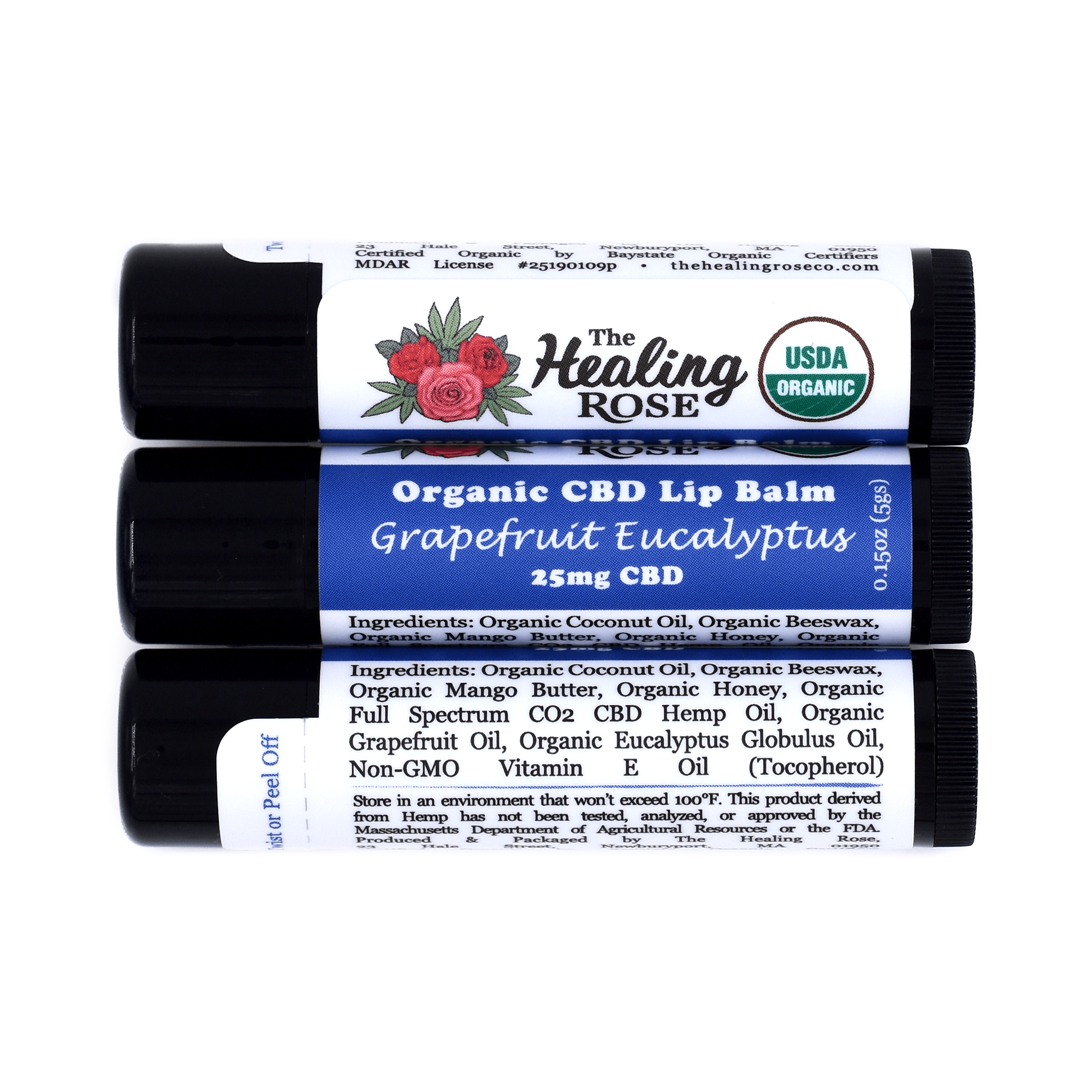 Organic Grapefruit Eucalyptus Lip Balm (25mg CBD)