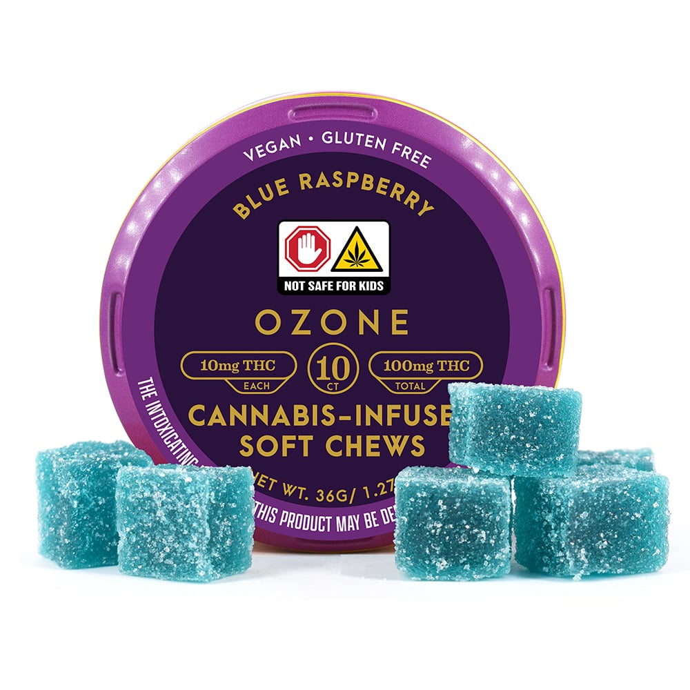 Blue Raspberry [10pk] (100mg) | Ozone | Gummies - Jane
