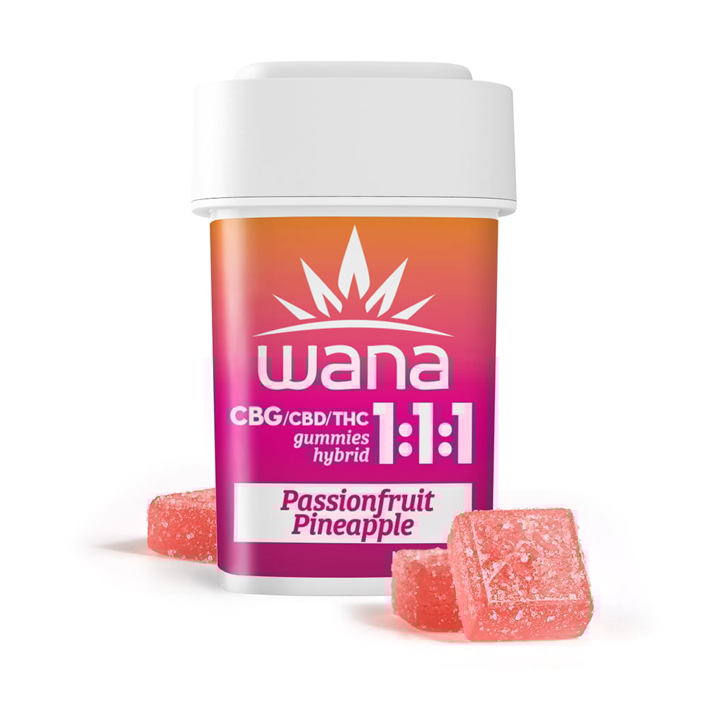 1:1:1 Passionfruit Pineapple [10pk] (100mg CBG/100mg CBD/100mg THC) | Wana | Classic Gummies - Jane