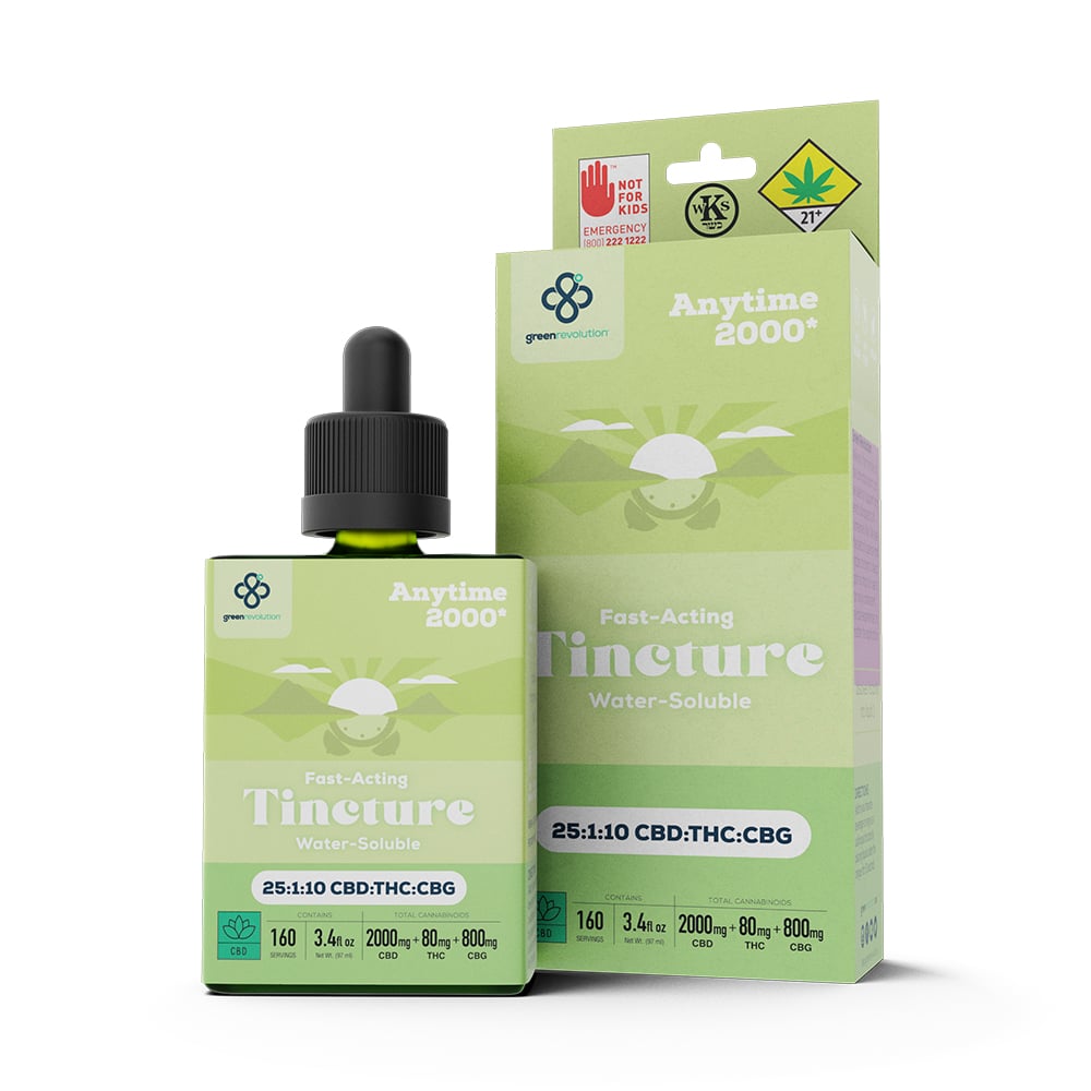 Green Revolution Anytime 2000 25:1:10 [3.4oz] (2000mg CBD/80mg THC ...
