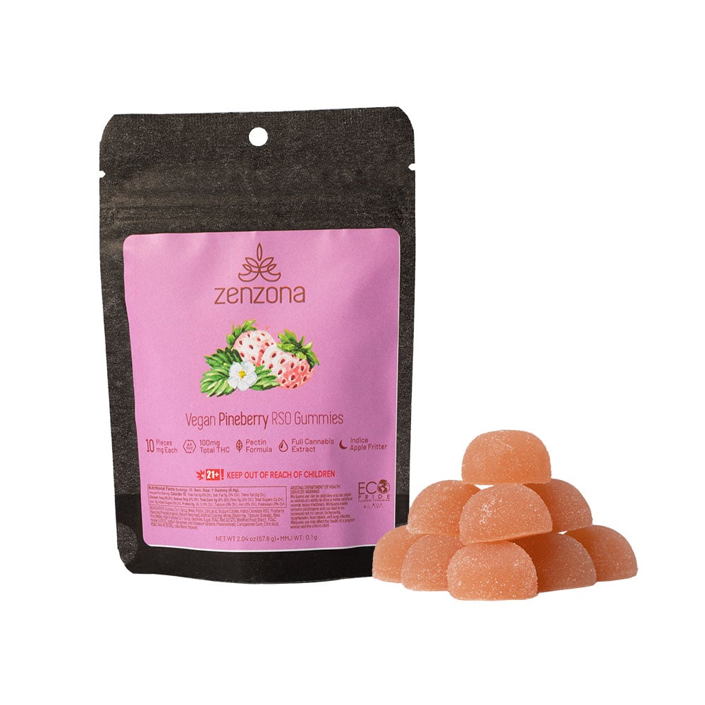 Pineberry RSO - Indica (100mg) | zenzona | Vegan Gummies - Jane