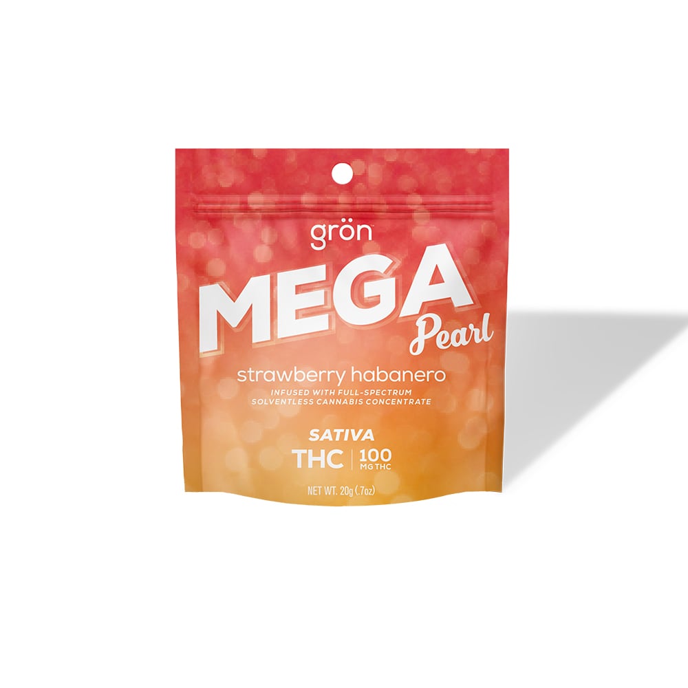 THC Strawberry Habanero Mega Pearl (100mg) | Grön | Mega Pearl Gummies ...