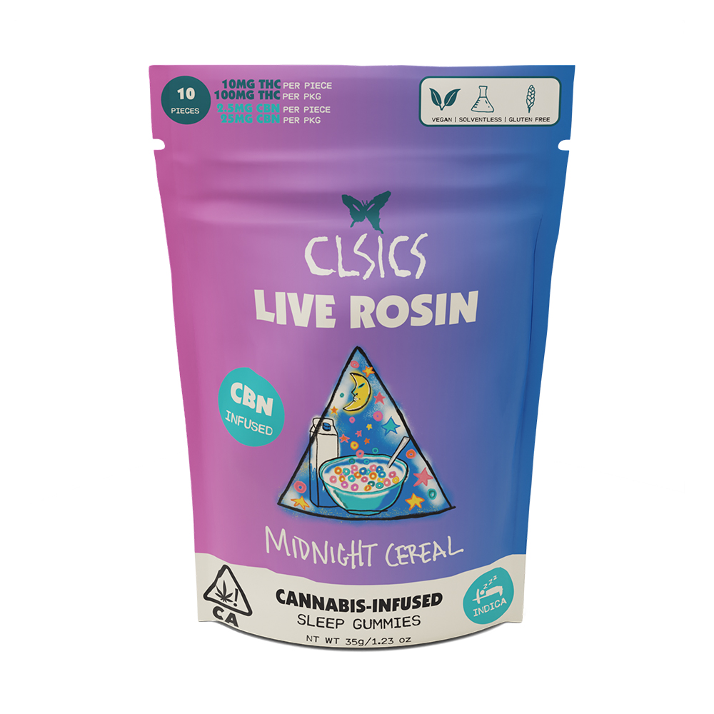Midnight Cereal [10pk] (100mg THC/25mg CBN) | CLSICS | Live Rosin ...