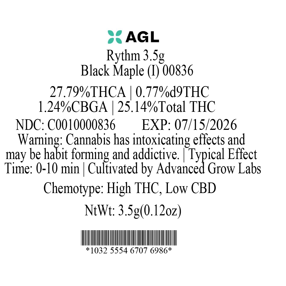 Rythm 3 5g Black Maple I 00836 Undefined Connecticut Orange Rise